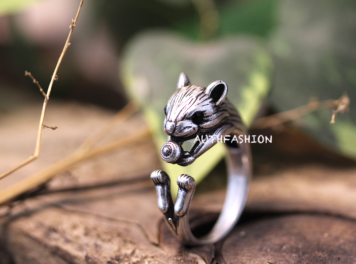 Adjustable Squirrel Ring Animal Unique Antique Jewelry Size Gift Idea ...