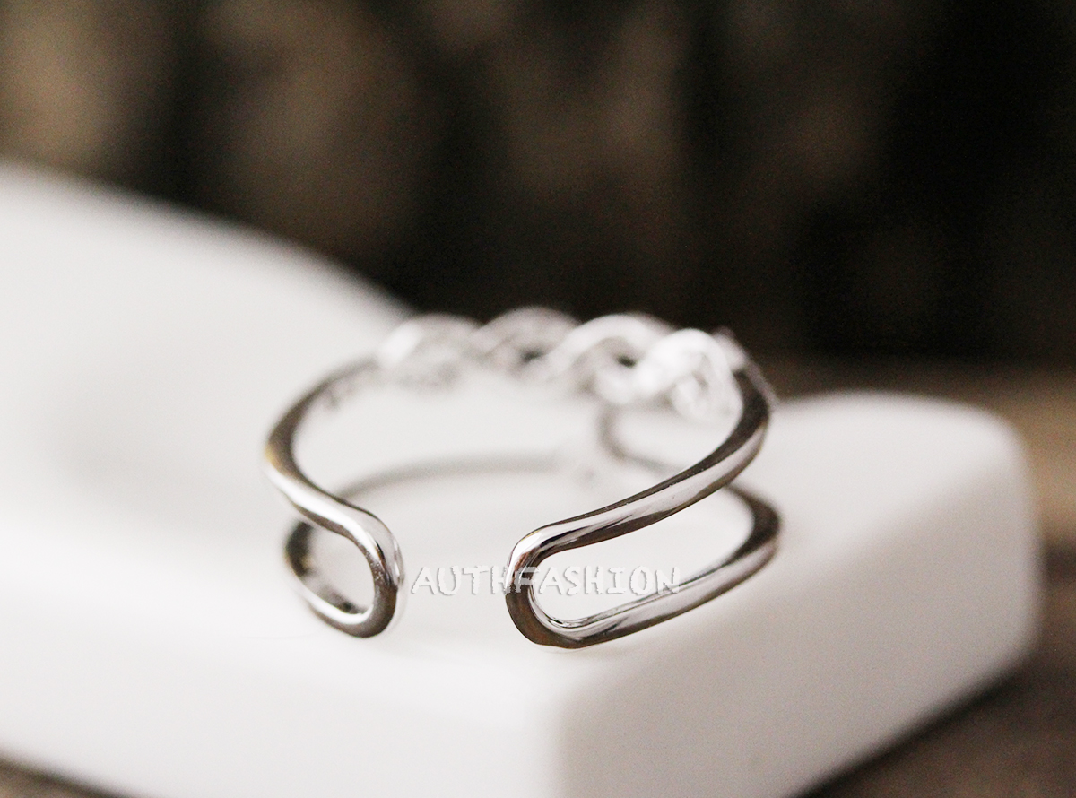 Adjustable Crystal Double Ring Gorgeous Unique Twist Ring Jewelry Gift ...