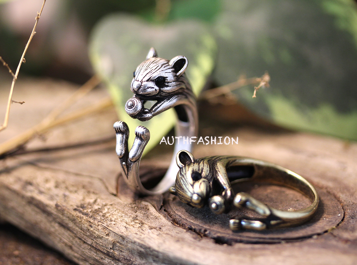 Adjustable Squirrel Ring Animal Unique Antique Jewelry Size Gift Idea ...