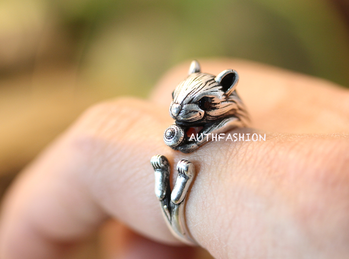 Adjustable Squirrel Ring Animal Unique Antique Jewelry Size Gift Idea ...