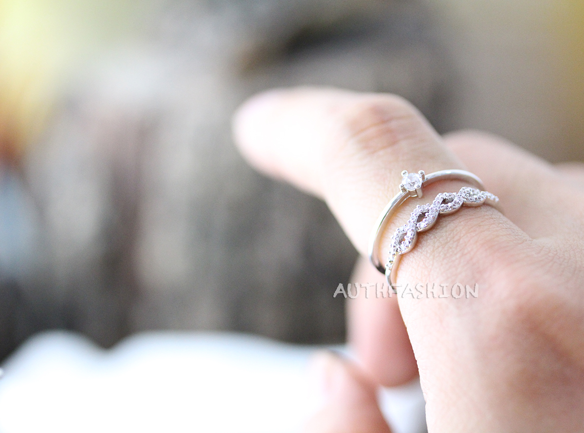 Adjustable Crystal Double Ring Gorgeous Unique Twist Ring Jewelry Gift ...